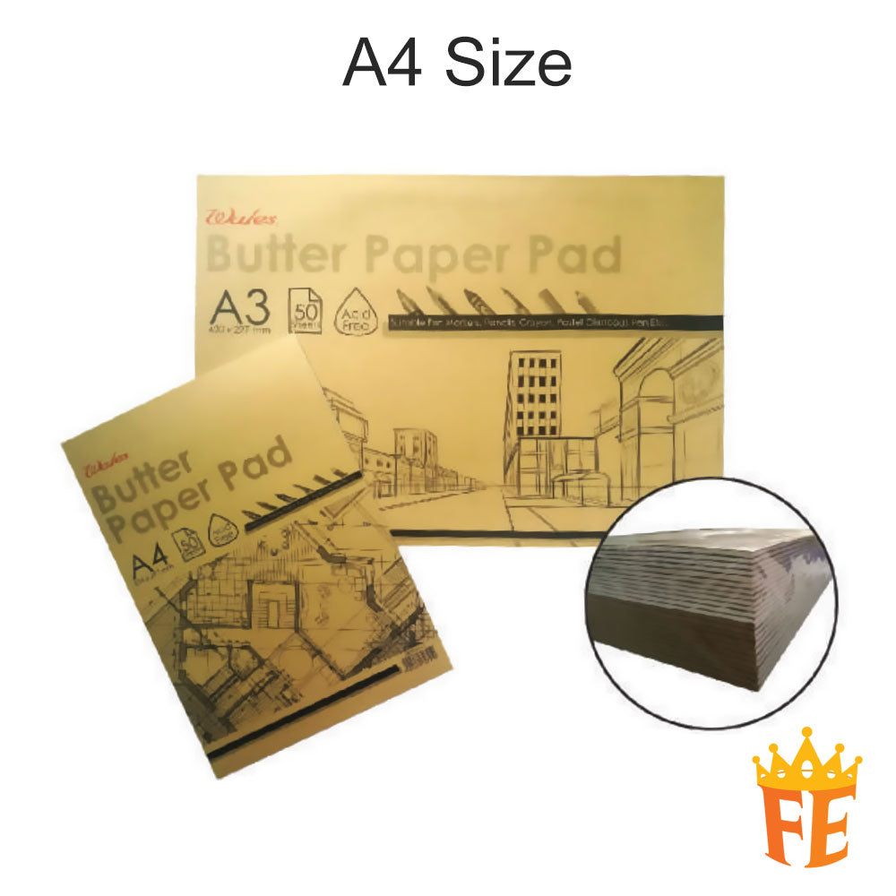 Butter Paper Pad 50 Sheets A4 A3